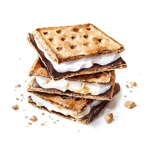 20 Tasty S'mores Clipart, Camping S'more Dessert, Campfire Food ...