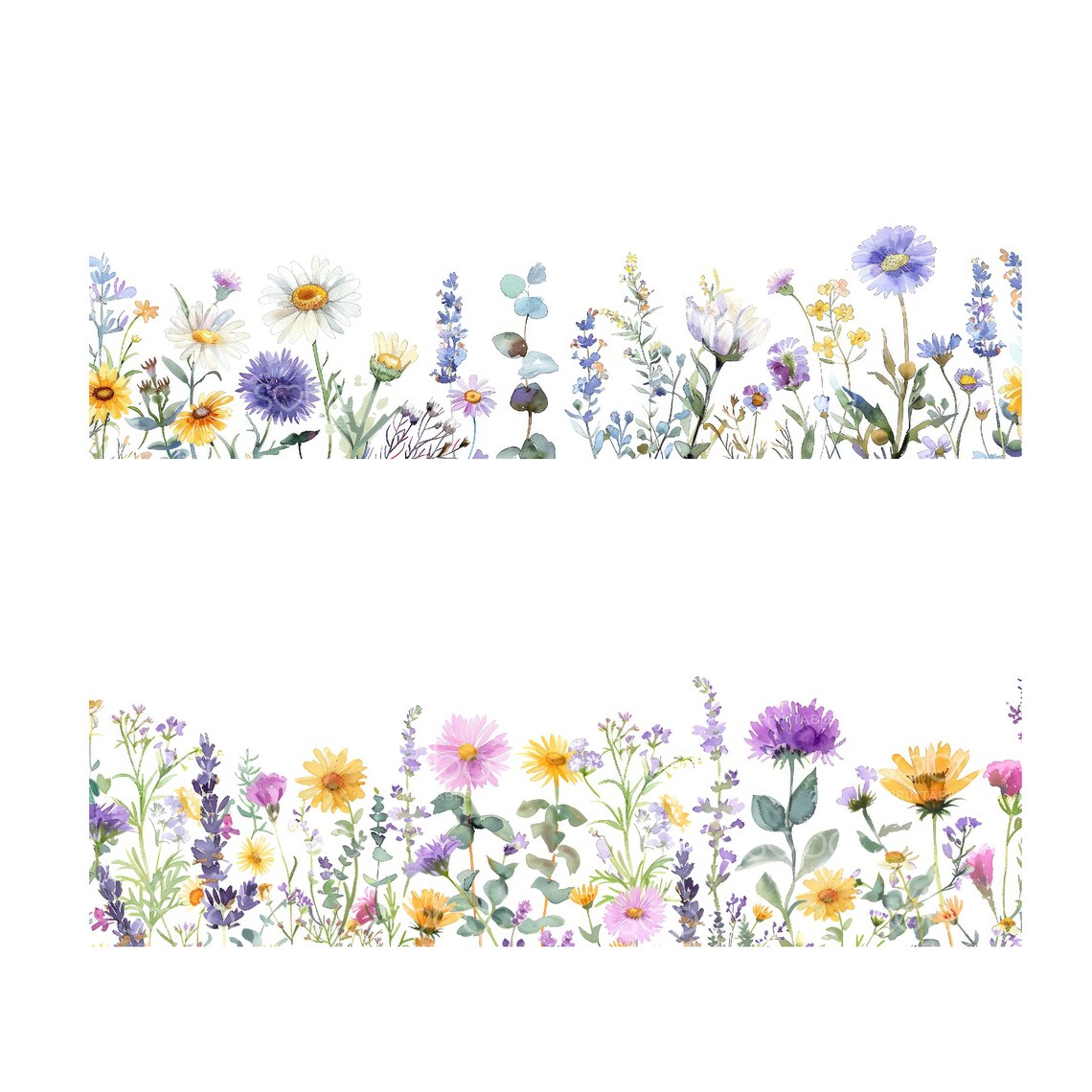 17 Summer Borders Clipart Border, Wildflowers Border Clipart, Digital ...