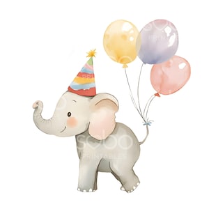 21 Baby Elephant Birthday Clipart, Cute Elephant, Baby Safari Animal ...