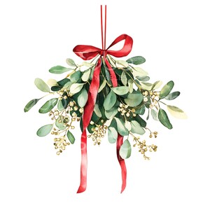 16 Mistletoe Clipart, Christmas Clipart, Festive Holiday, Printable ...