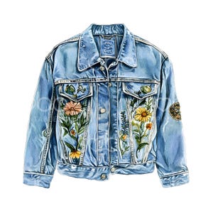 21 Denim Jacket Clipart, Cute Jeans Jacket, Jacket Watercolor Clipart ...