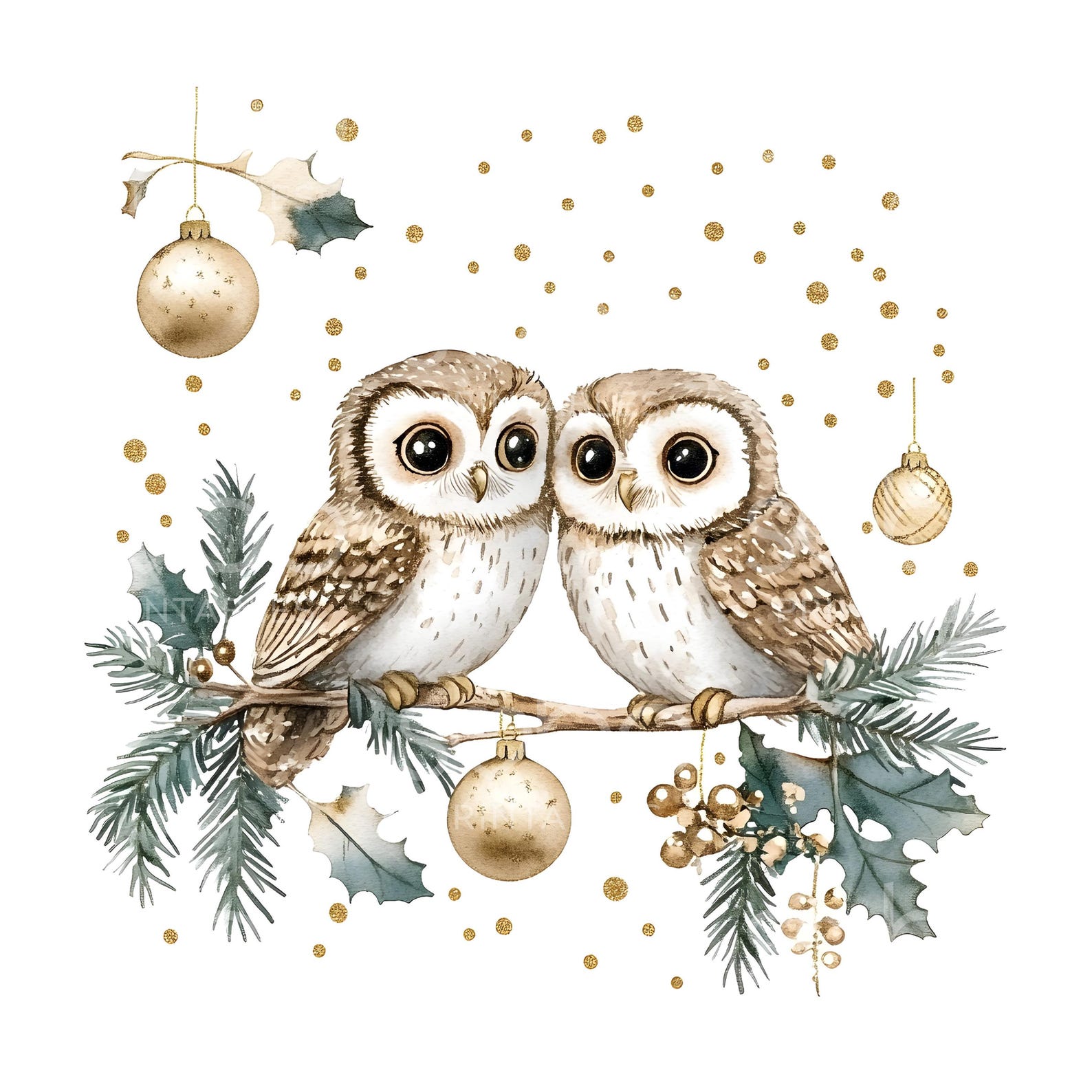 21 Christmas Owls Clipart, Christmas Owls, Christmas Owl Couple ...
