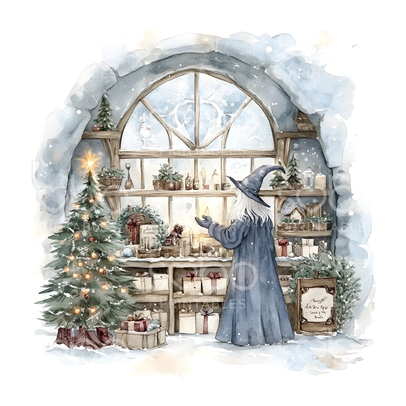 28 Wizard Workshop Clipart, Fantasy Art, Magical Christmas Workshop ...