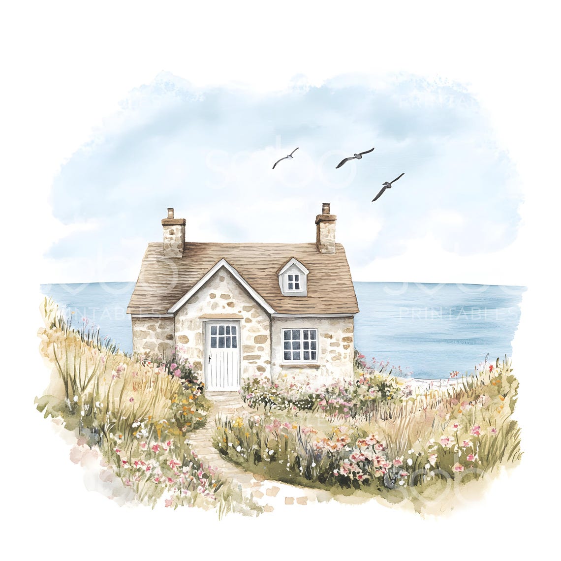 27 Cute Seaside Cottage Clipart, Beach House, High Quality Jpgs ...