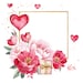 24 Gold Foil Valentine's Day Frames Clipart, Hearts Gifts Border ...