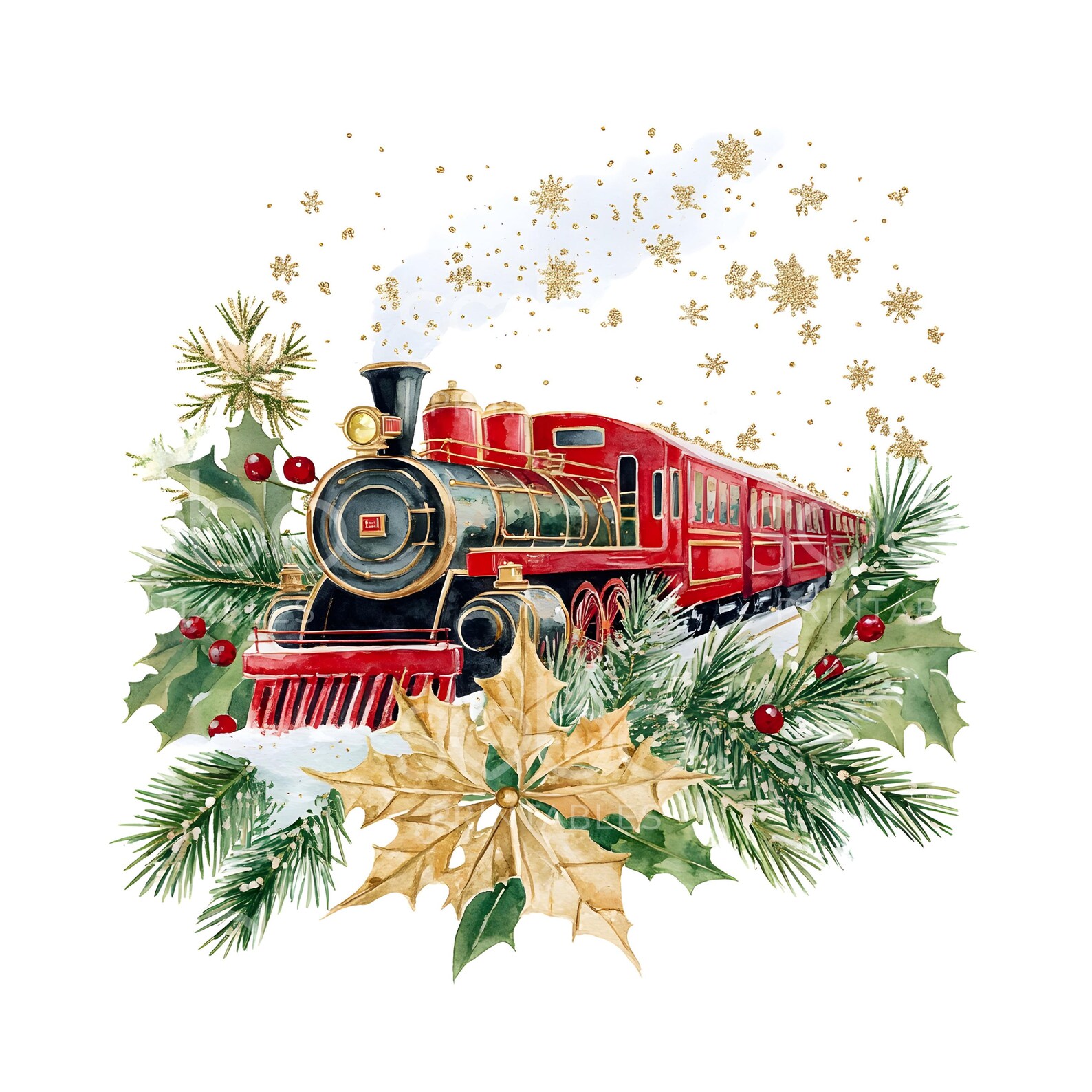 27 Xmas Polar Express Clipart, North Pole, Blue Train, Xmas Holiday ...