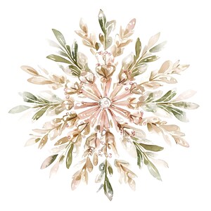 21 Boho Snowflake Clipart, Boho Xmas, Christmas Print, Watercolor ...