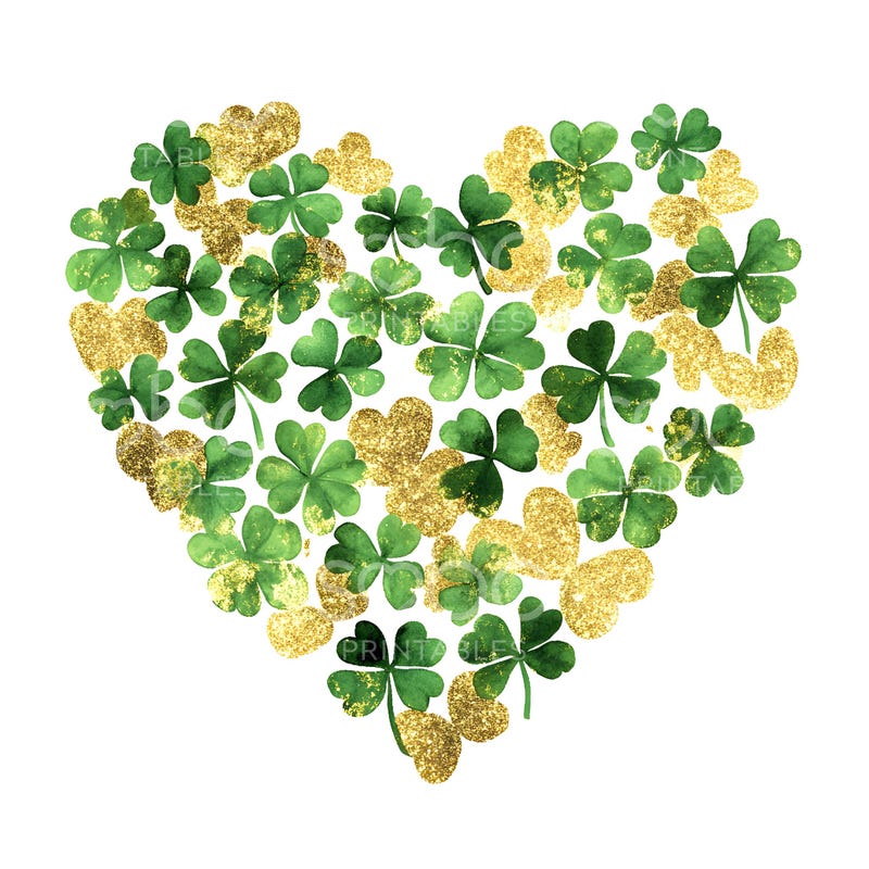 Four Leaf Clover Watercolor Clipart - Etsy