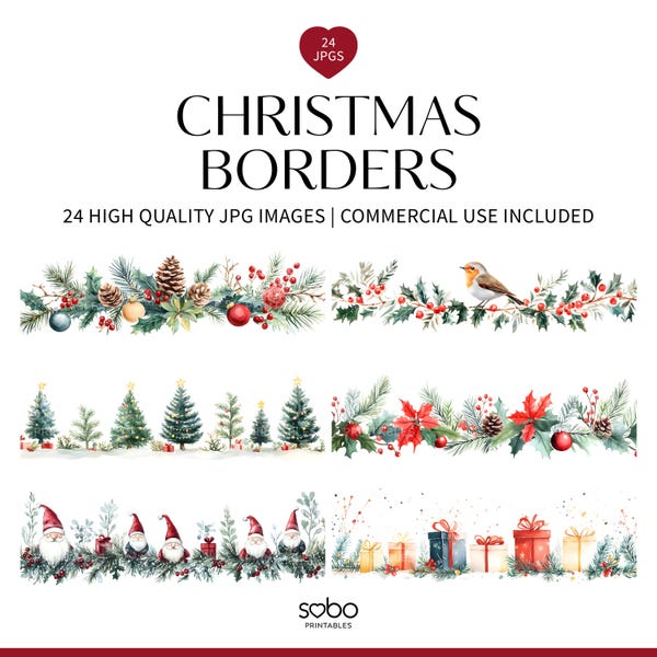 Christmas Clip Art Flowers - Etsy UK