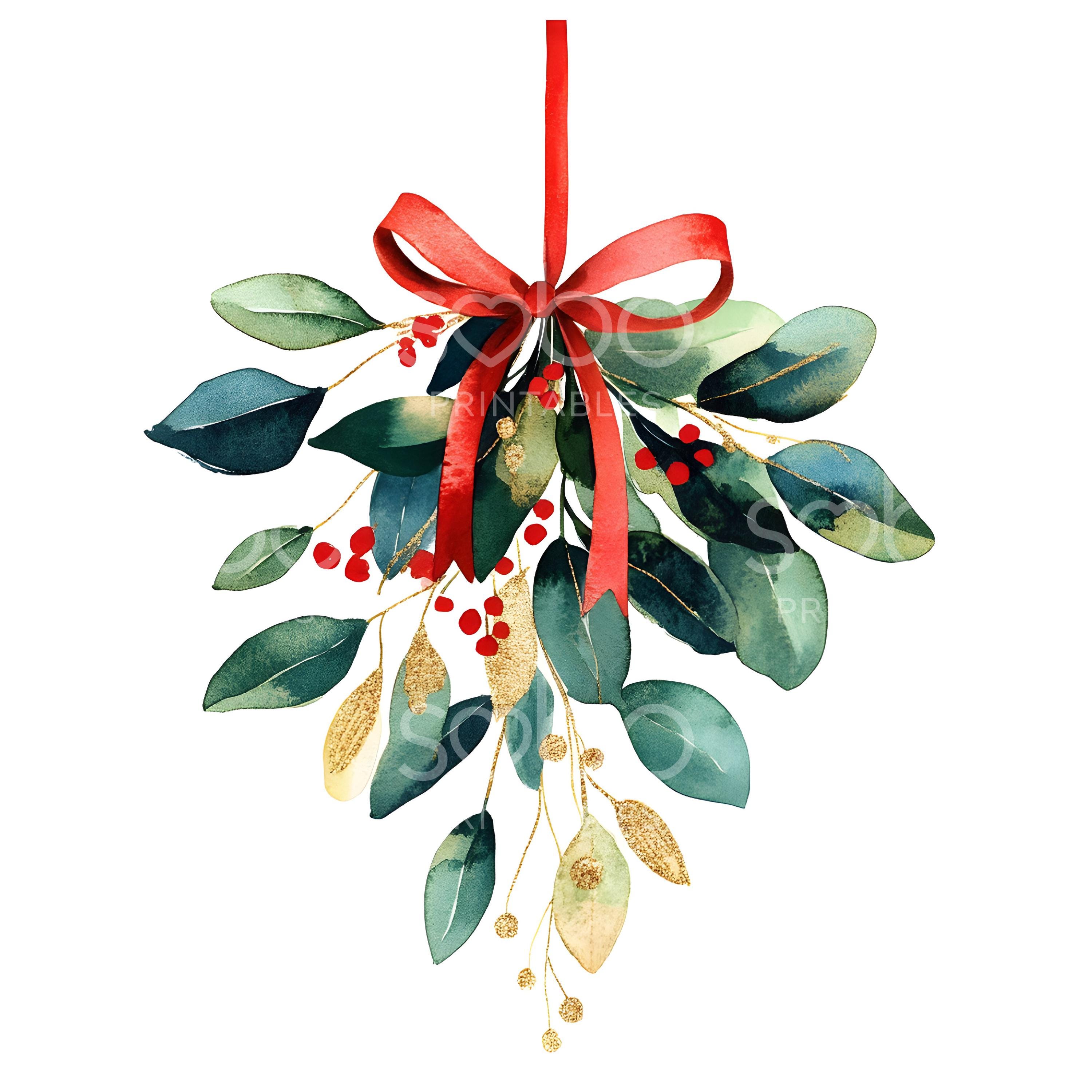 16 Mistletoe Clipart, Christmas Clipart, Festive Holiday, Printable ...