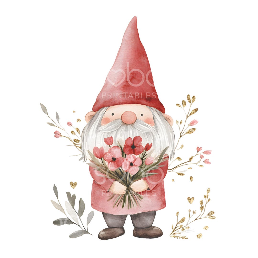19 Valentine's Day Gnome Clipart, Cute Love Gnomes, Valentine's ...