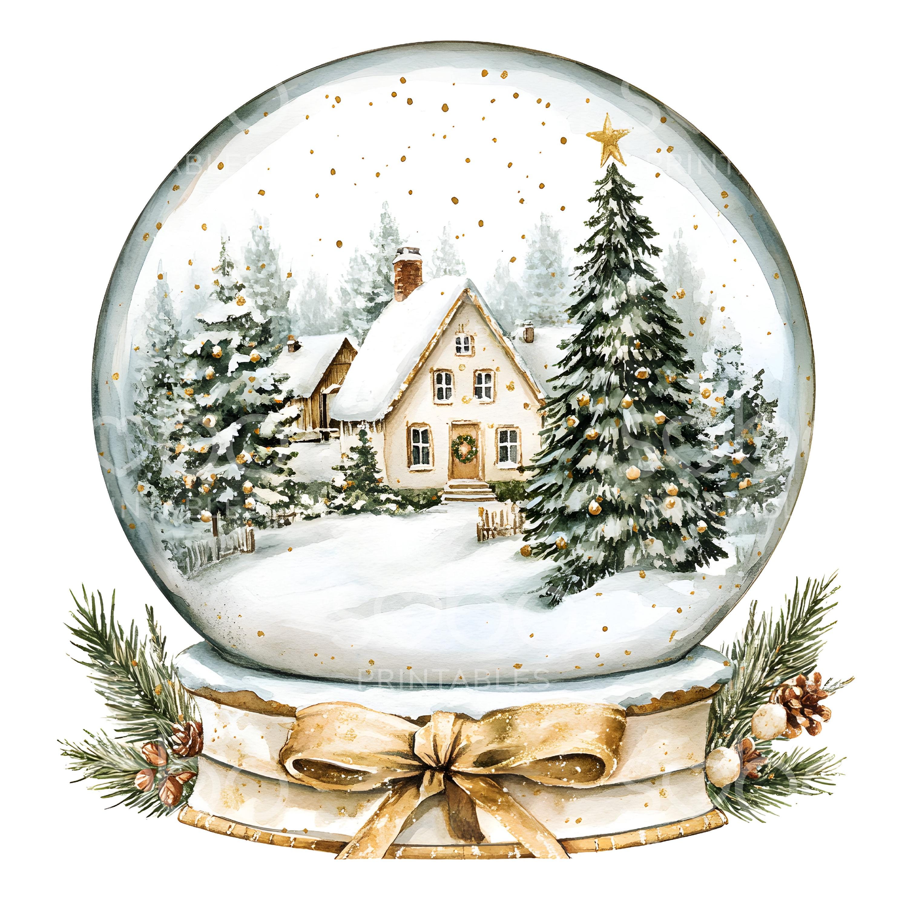 21 Christmas Snow Globe Clipart, Winter Festive Clipart, Printable ...