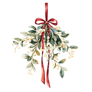 16 Mistletoe Clipart, Christmas Clipart, Festive Holiday, Printable ...