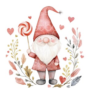 19 Valentine's Day Gnome Clipart, Cute Love Gnomes, Valentine's ...
