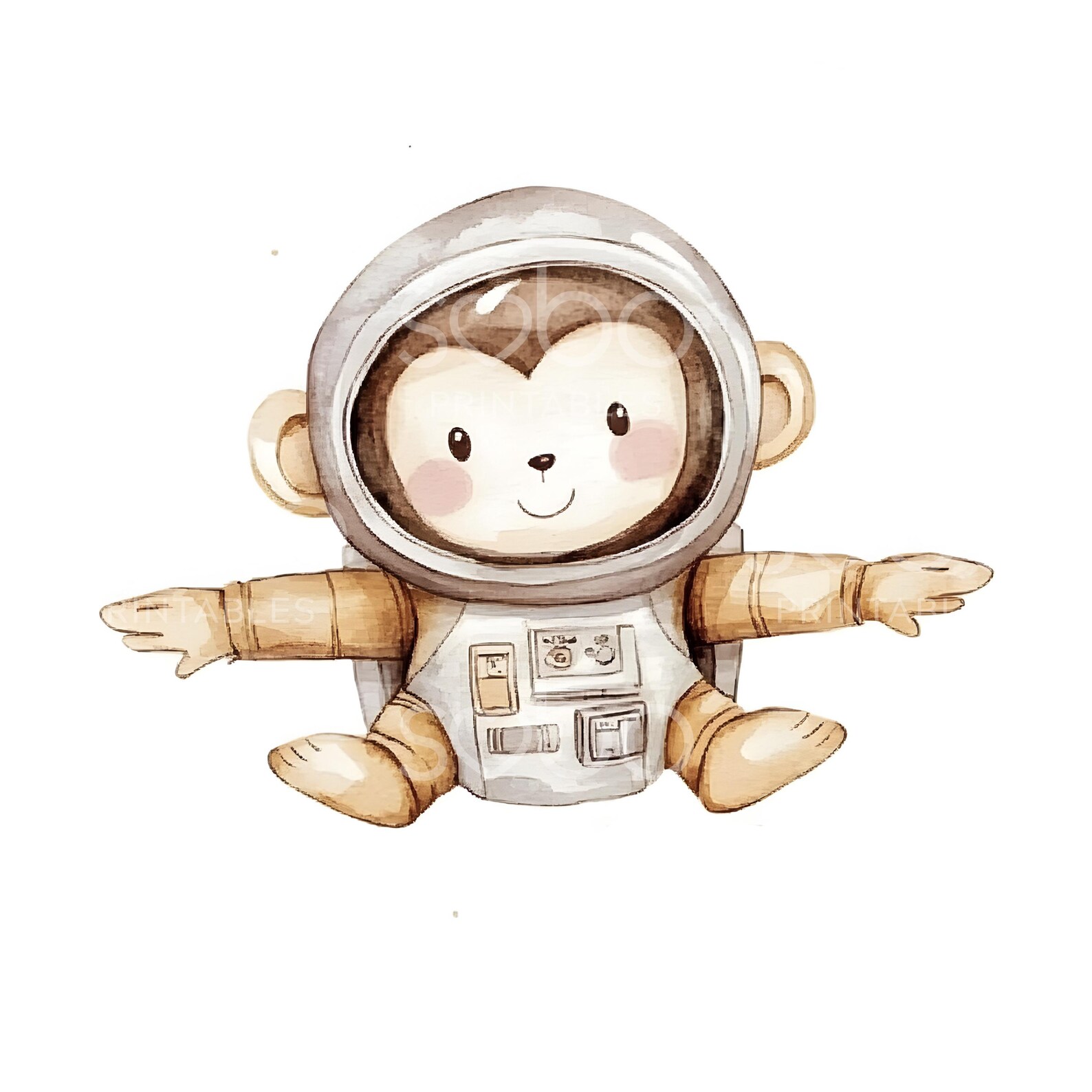 15 Cute Safari Astronaut Clipart, Lion, Giraffe, Nursery Art, Safari ...