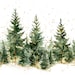 20 Christmas Pine Trees Clipart, Gold Winter Festive Clipart, Printable ...