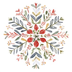 18 Scandinavian Folk Art Snowflake Clipart, Cute Christmas, Printable ...