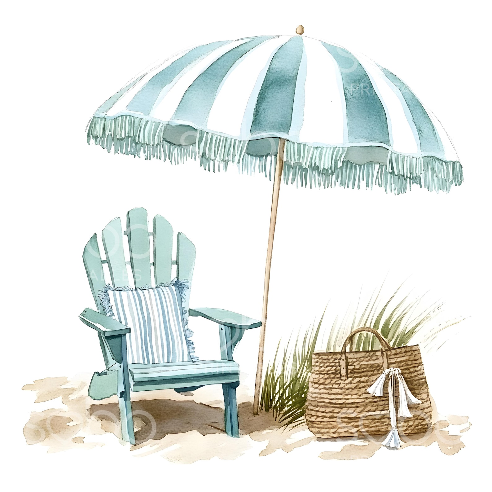 25 Colourful Beach Umbrella Clipart, Summer Beach, High Quality Jpgs ...