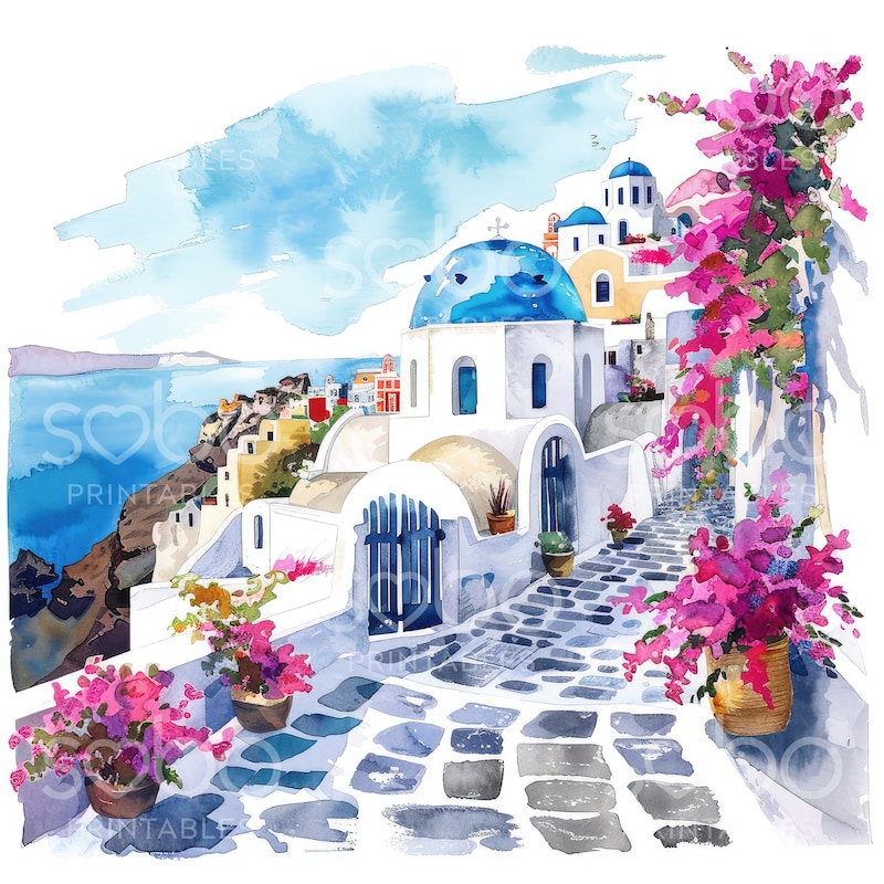 Santorini Greece Stamps - Etsy UK