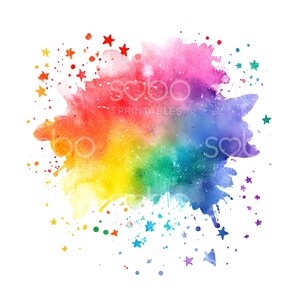 23 Rainbow Splash Clipart, Paint Splatter, High Quality Jpgs ...