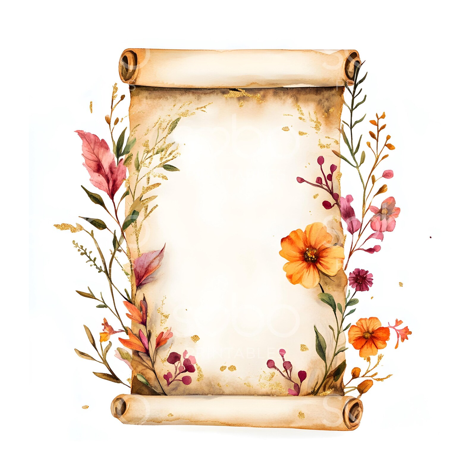 28 Autumn Scroll Clipart, Fall Medieval Scroll, Fall Autumn Vintage ...