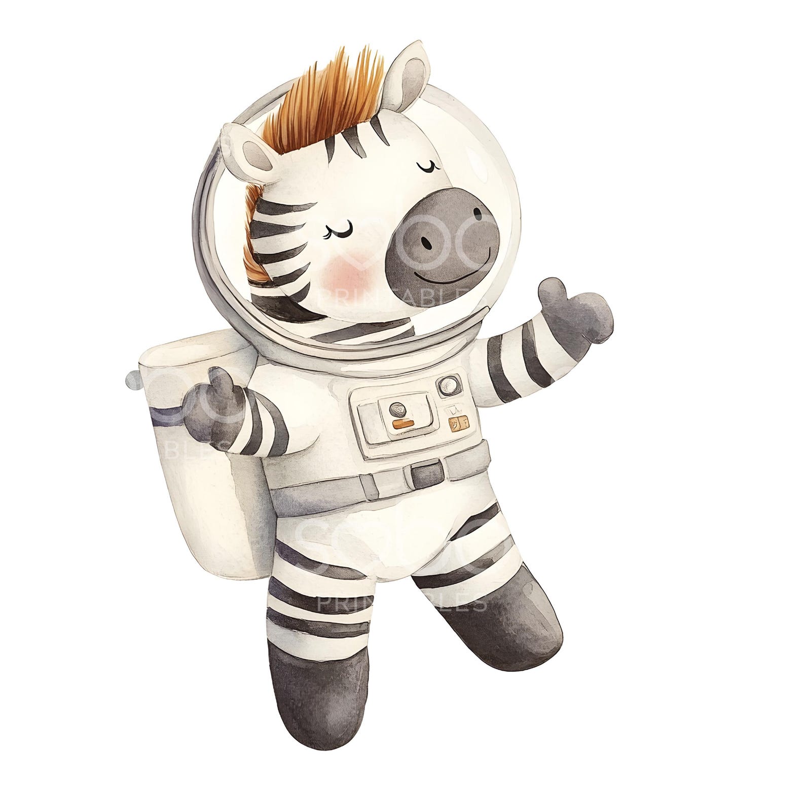 15 Cute Safari Astronaut Clipart, Lion, Giraffe, Nursery Art, Safari ...
