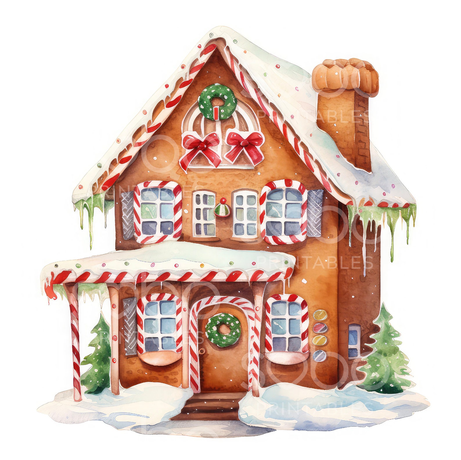 Ginger Bread House Clipart - 10 High Quality Jpgs, Junk Journal ...