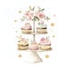 30 Boho Pastel Cupcake Clipart, Kids Birthday Cupcakes Invite, Gold ...