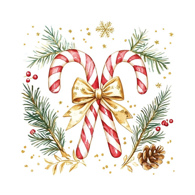 23 Xmas Candy Cane Bow Clipart, Candy Canes, Christmas Clipart ...