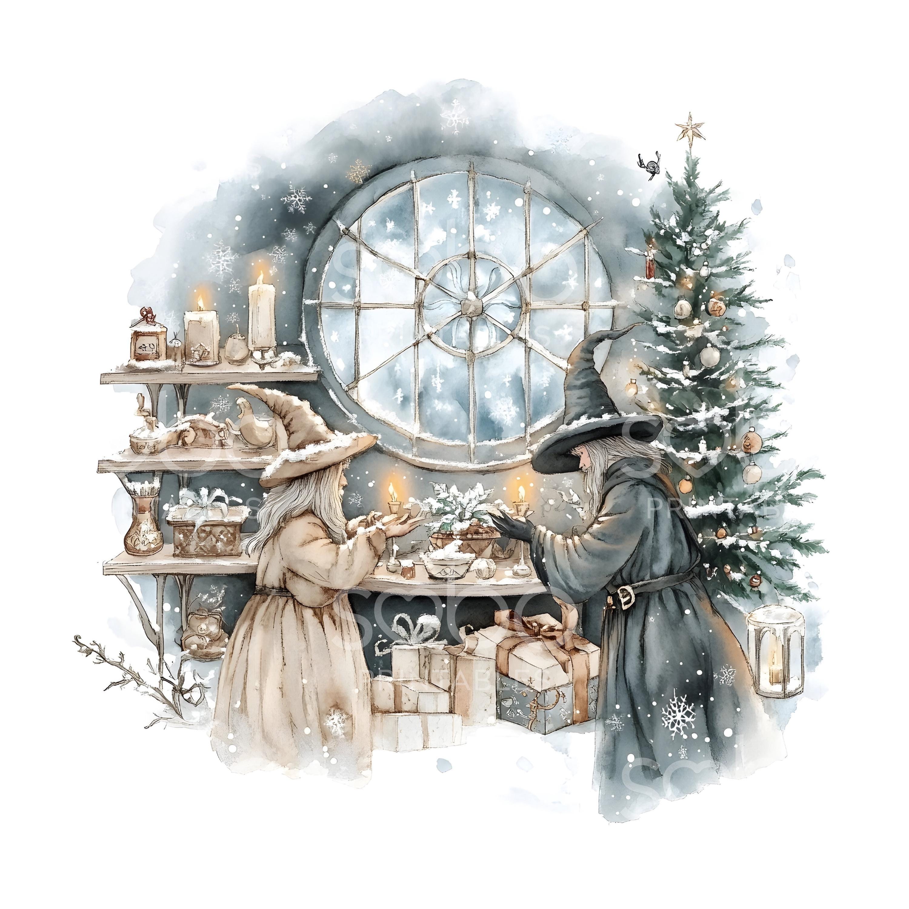 28 Wizard Workshop Clipart, Fantasy Art, Magical Christmas Workshop ...