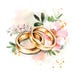 21 Floral Wedding Gold Rings Clipart, Wedding Bands, Printable ...