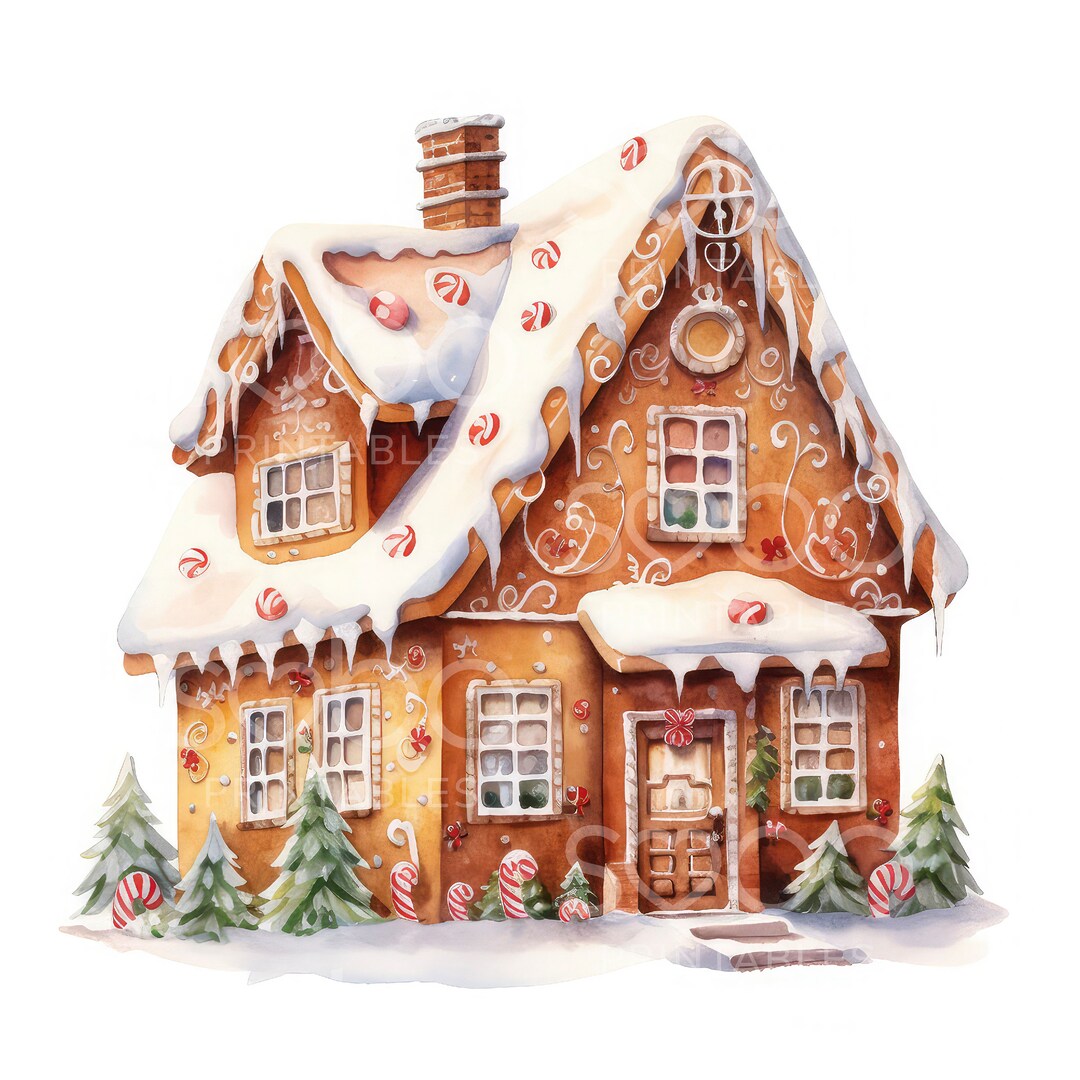 Ginger Bread House Clipart - 10 High Quality Jpgs, Junk Journal ...
