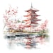 22 Japanese Temple Clipart, Japan Travel Landscape, Printable ...