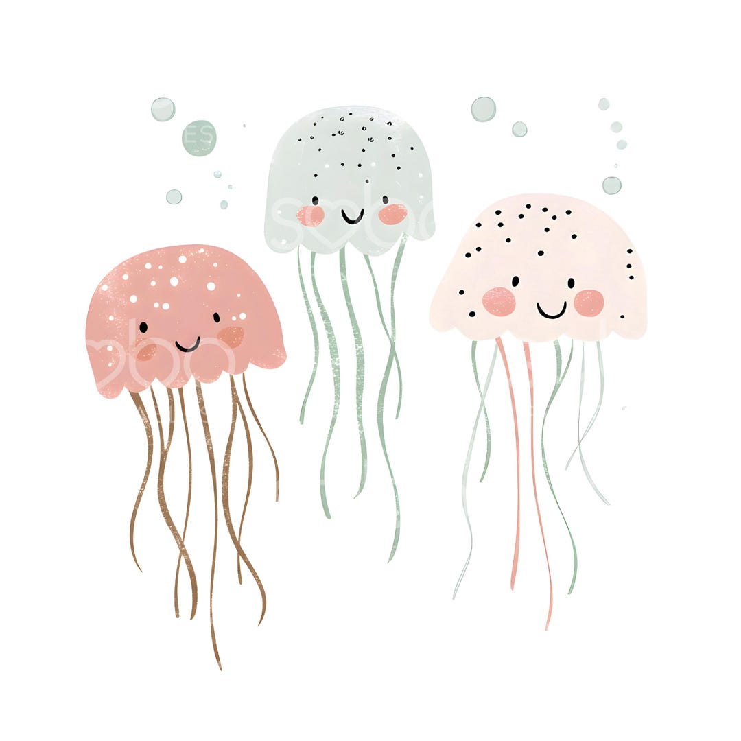 22 Cute Jelly Fish Clipart, Jellyfish Art, Sea Jelly, Watercolor ...