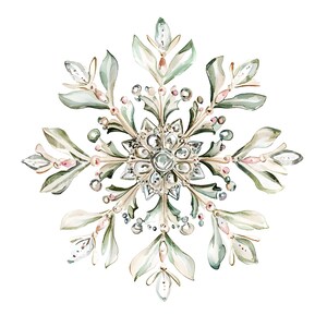 21 Boho Snowflake Clipart, Boho Xmas, Christmas Print, Watercolor ...