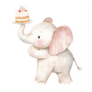 21 Baby Elephant Birthday Clipart, Cute Elephant, Baby Safari Animal ...