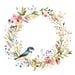 22 Floral Bird Wreaths Clipart, Wildflower Wreath Art, High Quality ...
