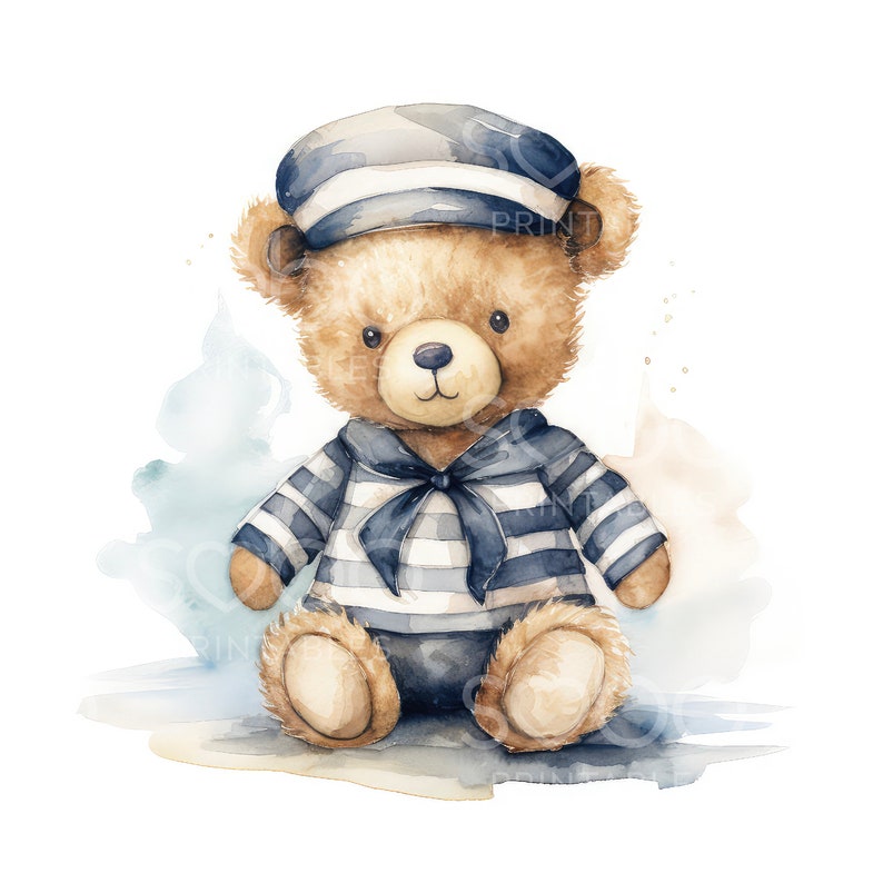 Nautical Bear Clipart 16 High Quality Jpgs, Digital Download, Card ...