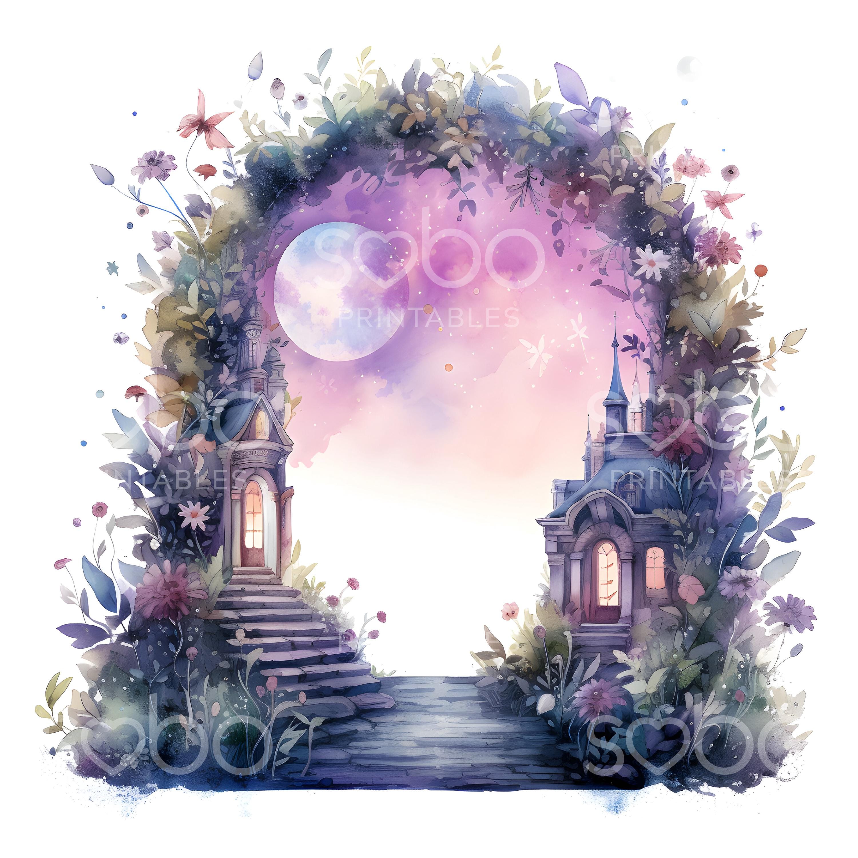 15 Magical Arch Clipart, Forest Halloween Clipart, Watercolor Clipart ...