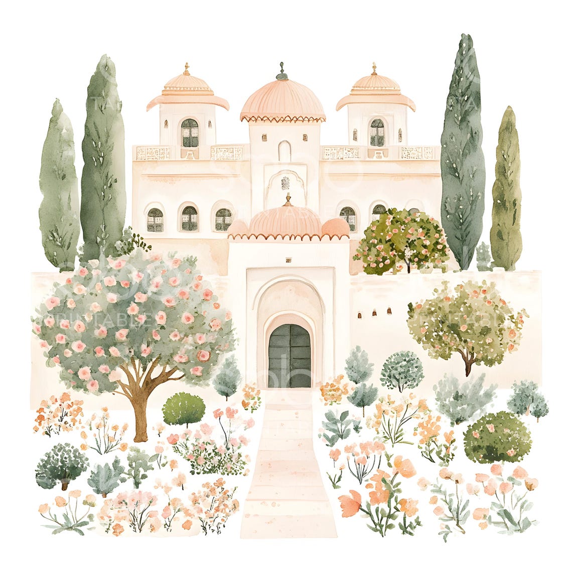 25 Cute Indian Palace Clipart, Royal Palace, India Travel Art ...