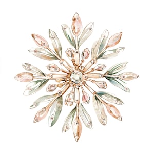 21 Boho Snowflake Clipart, Boho Xmas, Christmas Print, Watercolor ...