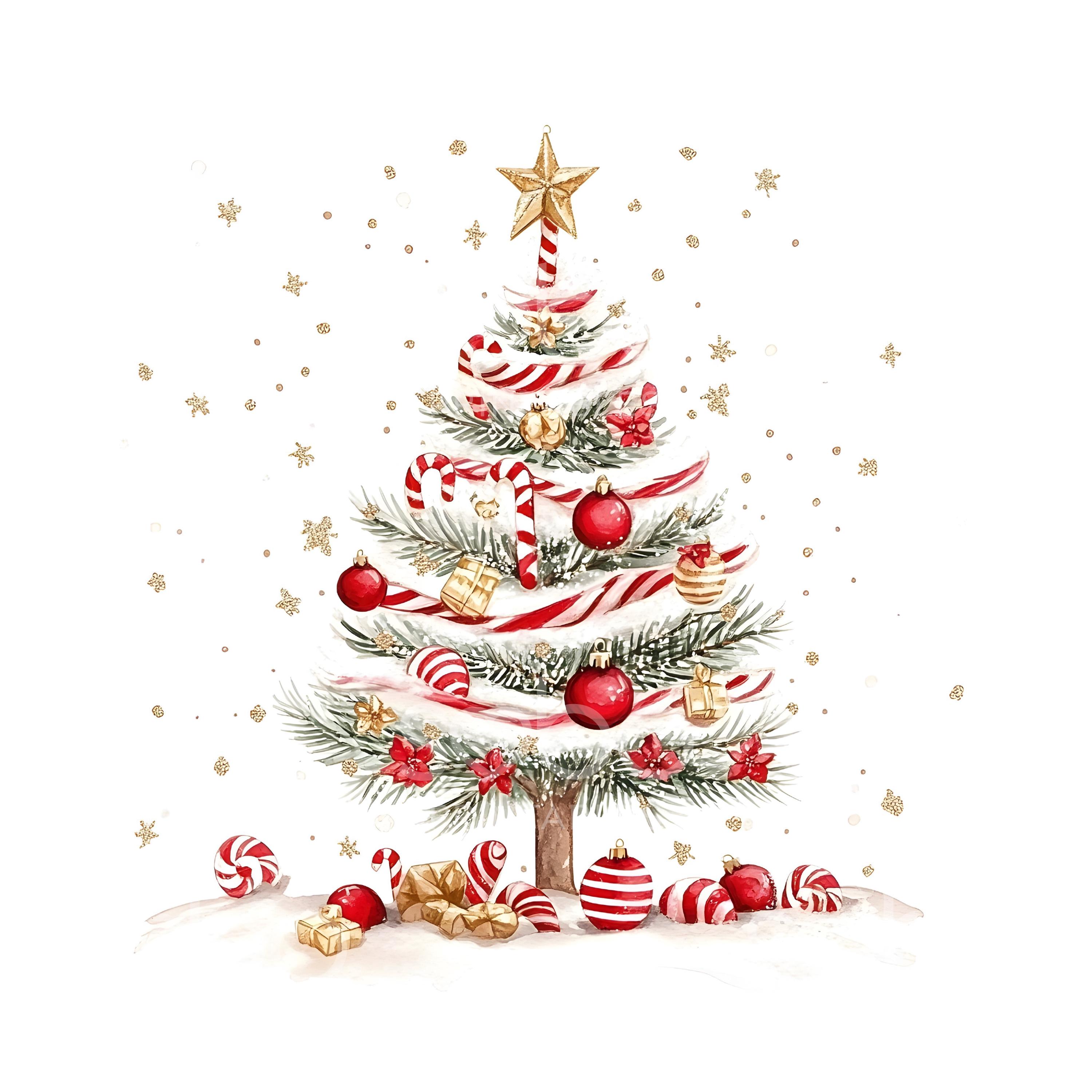26 Candy Cane Xmas Tree Clipart, Candy Christmas Tree Clipart, Winter ...