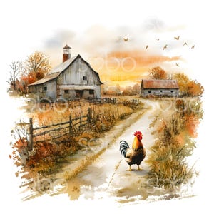 23 Chicken Coop Barn Clipart, Farmyard Barn, Barn Clipart, Rooster ...
