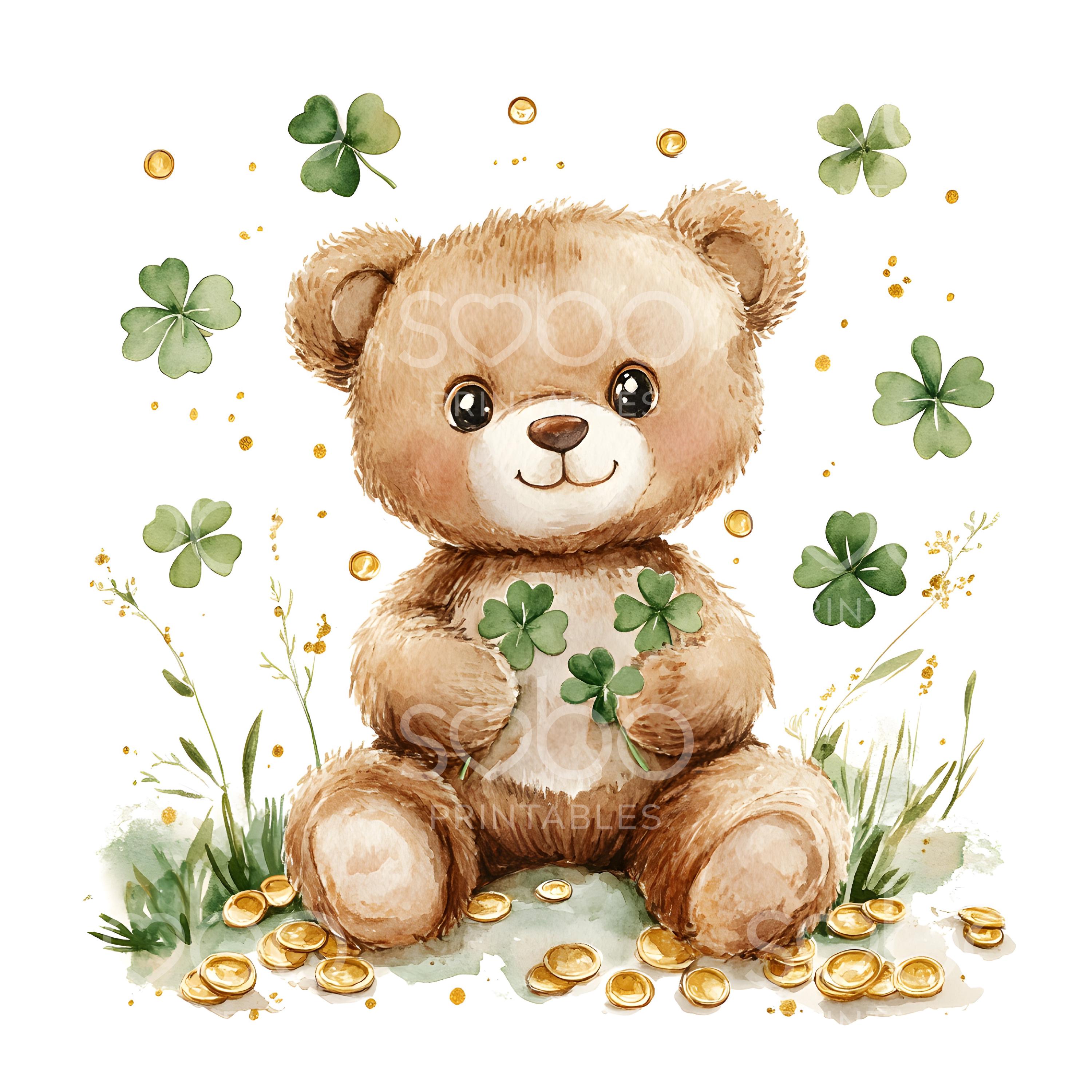 19 Saint Patrick’s Day Teddy Bear Clipart, Cute Teddy, Irish Shamrock ...