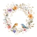 22 Floral Bird Wreaths Clipart, Wildflower Wreath Art, High Quality ...