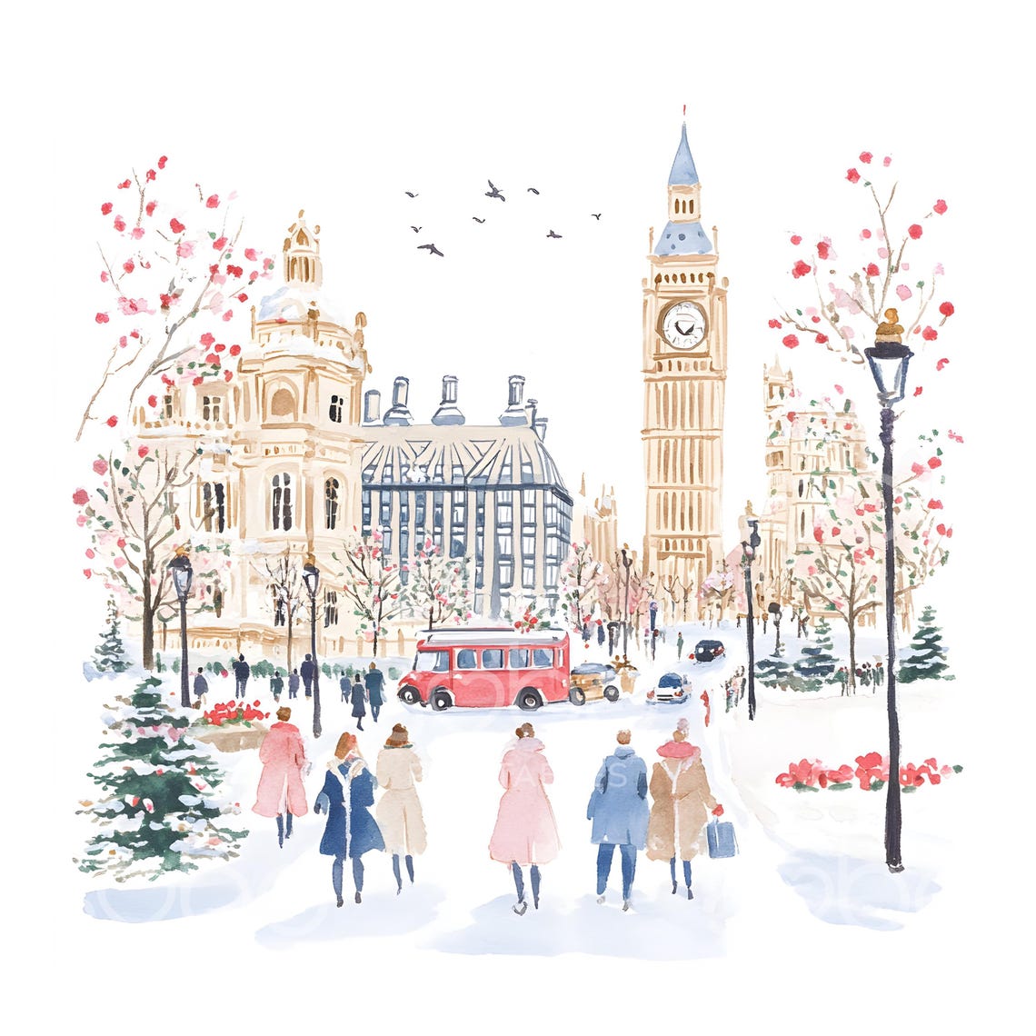 25 Christmas in London Clipart, Winter London, Cute London Travel ...