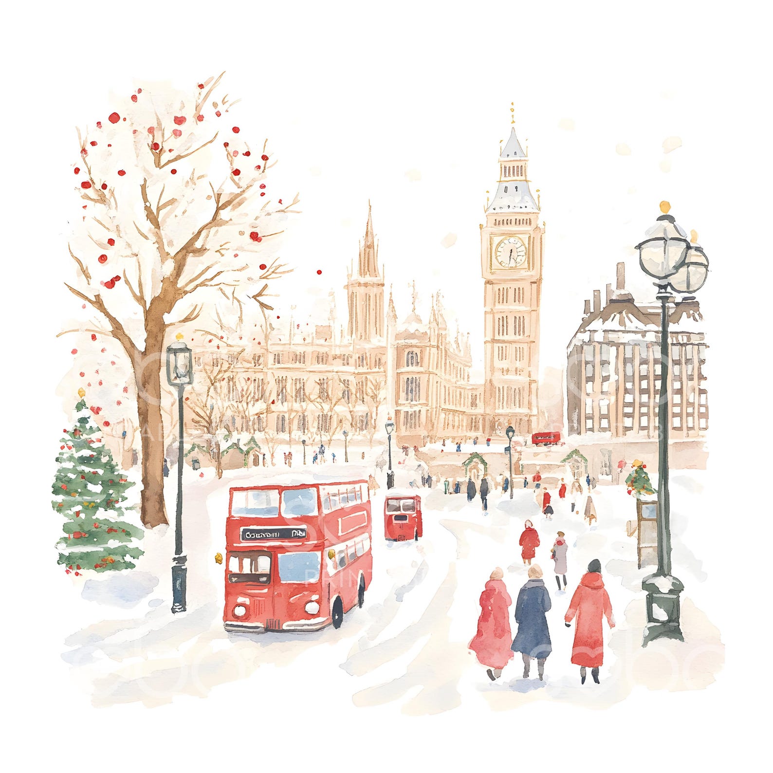 25 Christmas in London Clipart, Winter London, Cute London Travel ...