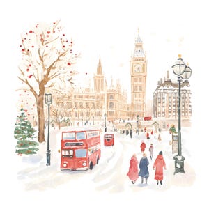 25 Christmas in London Clipart, Winter London, Cute London Travel ...