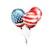21 Patriotic Balloons Clipart, USA Party Invite Art, 4th of July ...