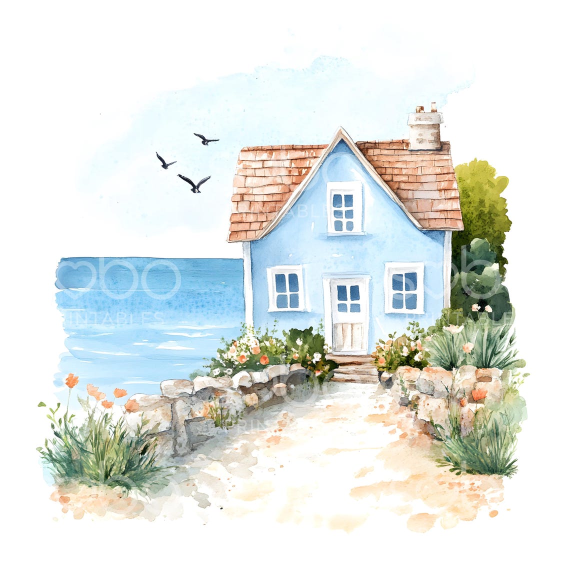 27 Cute Seaside Cottage Clipart, Beach House, High Quality Jpgs ...